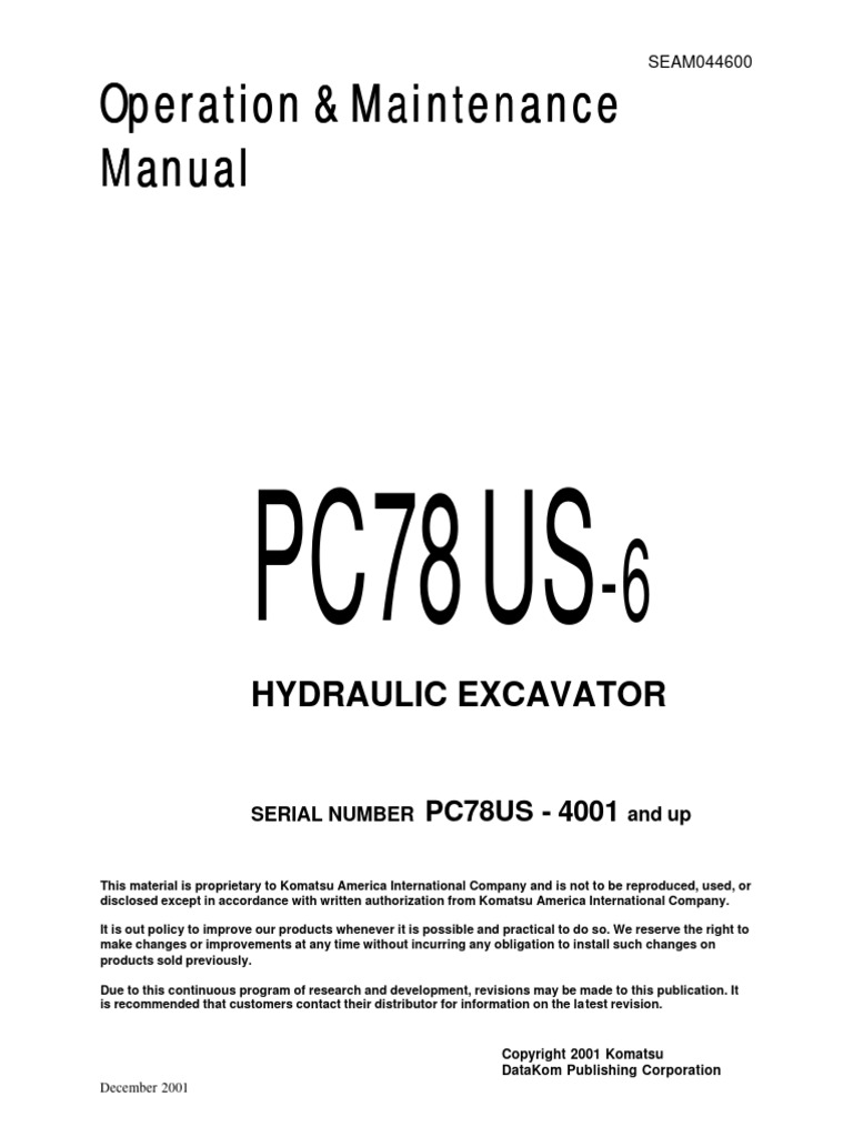 Pc78us-6 O&m | PDF | Safety | High Voltage