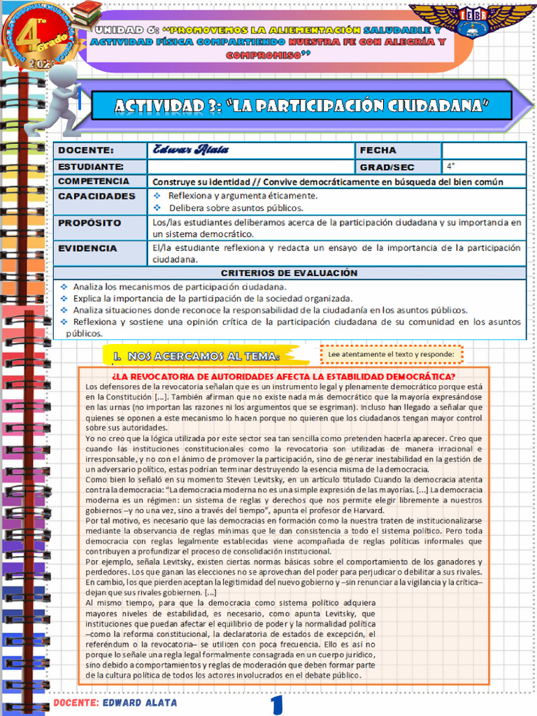 4° - Act. 03 - Unid. 06 | PDF