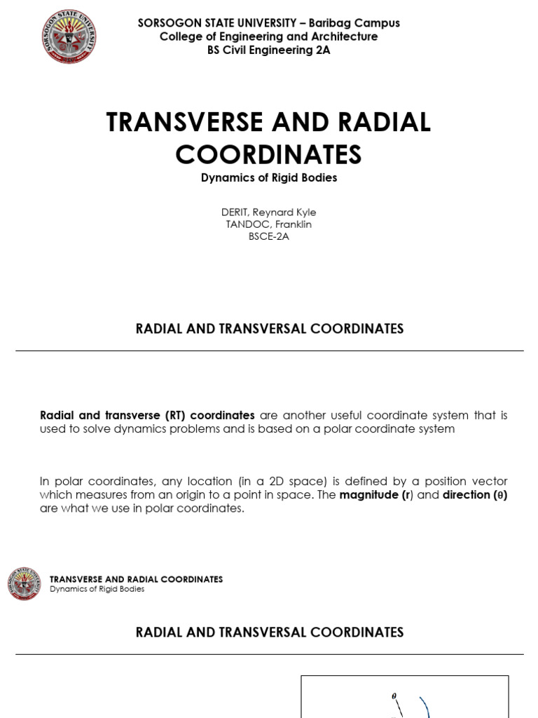 Radial and Transverse Coordinates | PDF