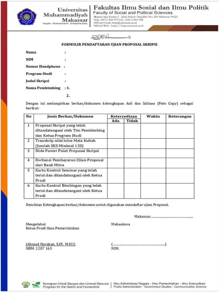 Formulir Ujian | PDF