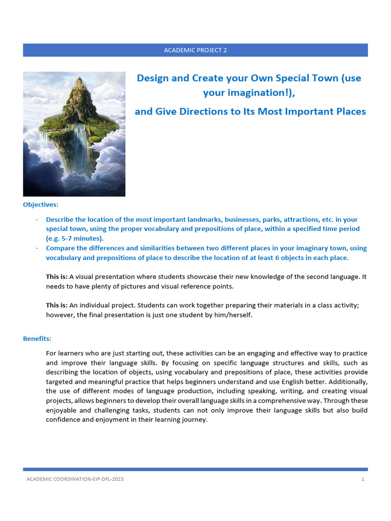 DG Academic - Project - 2 - Describe Your Town | PDF | Learning ...