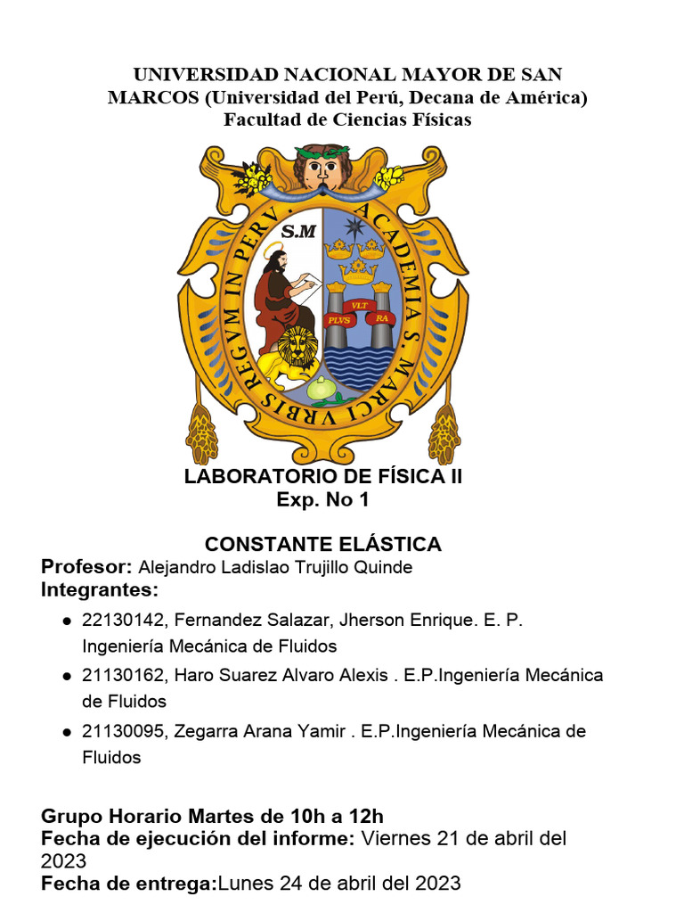 Exp. 01 - Constante Elástica | Descargar gratis PDF | Fuerza ...