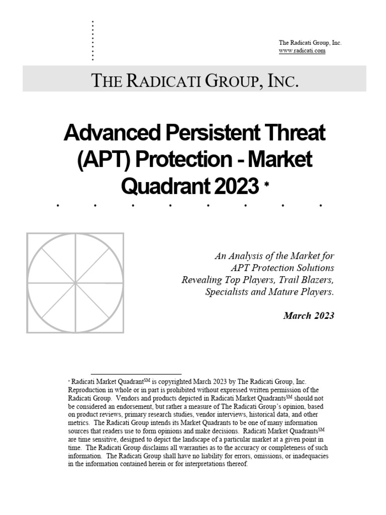 Radicati APT Protection Market Quadrant 2023 | PDF | Cloud Computing ...