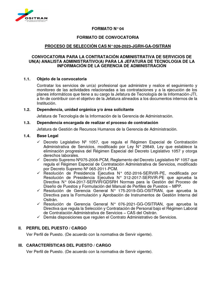 Bases - Analista Administrativo - JTI. | PDF | Derecho laboral