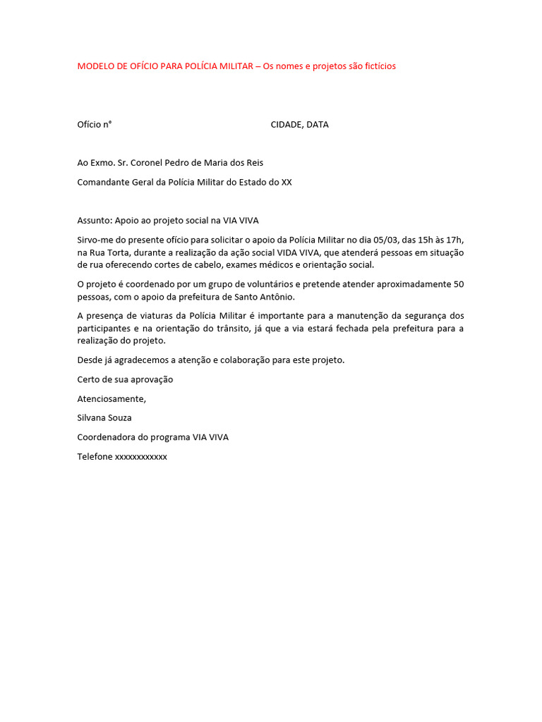 Modelo de Oficio para Policia Militar | PDF | Política