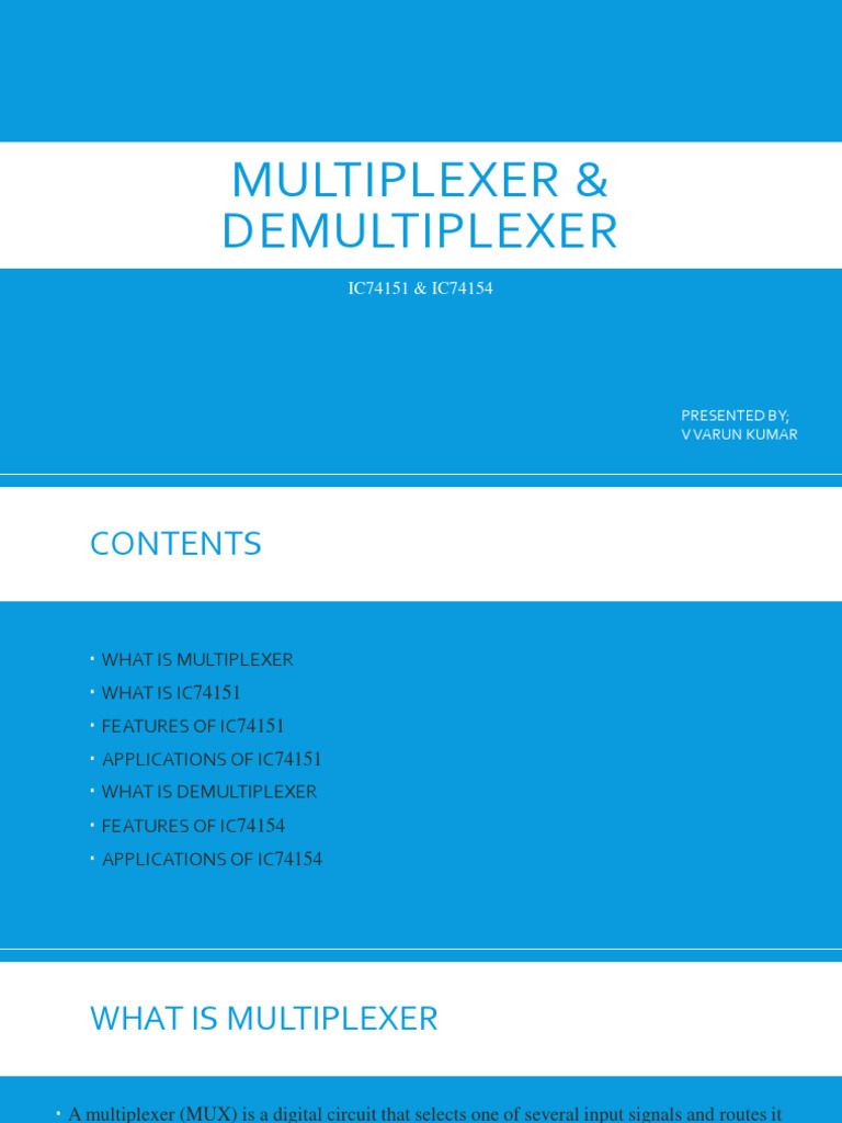 Multiplexer & Demultiplexer | PDF | Logic Gate | Electricity
