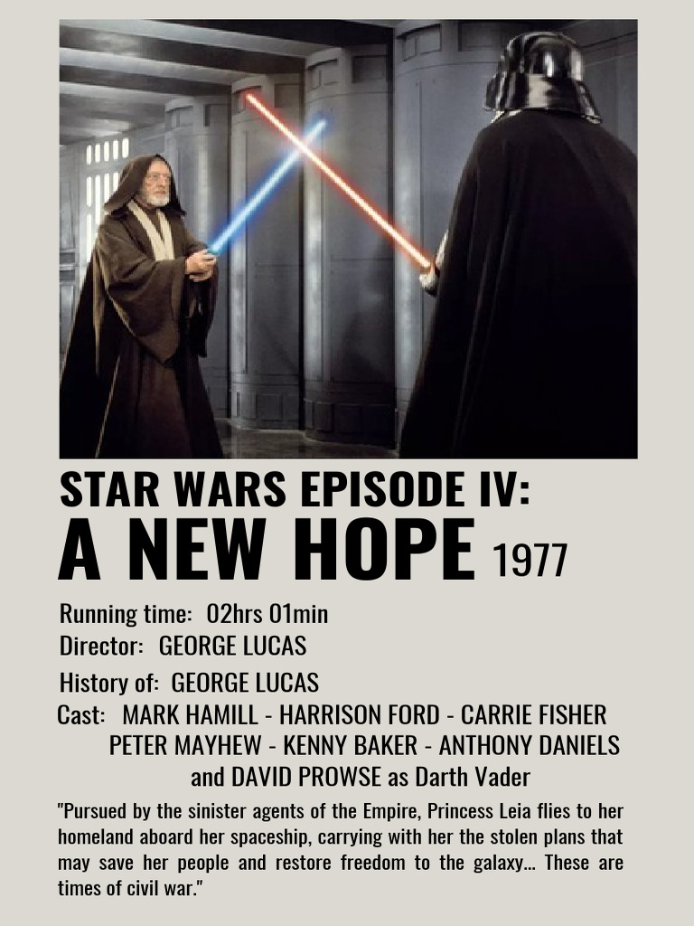 Star Wars Episode IV A New Hope - P. personalizado No. 3929 | PDF