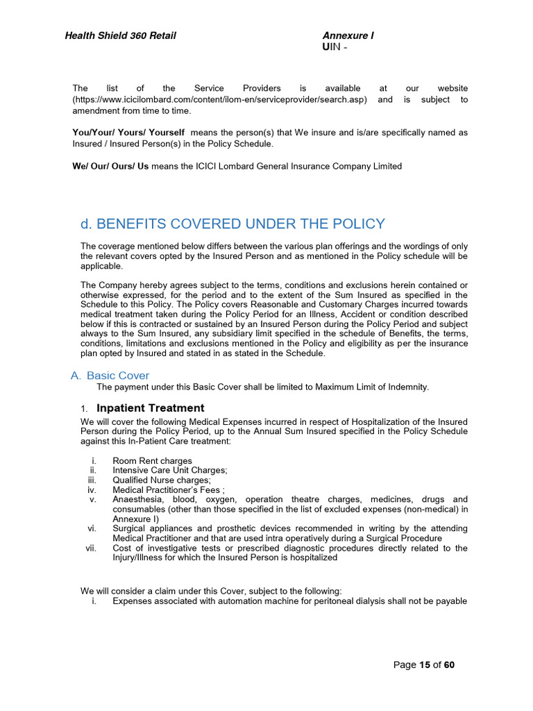 SHealth Shield 360 Retail - Policy Schedule & Policy Wordings - AMEX ...