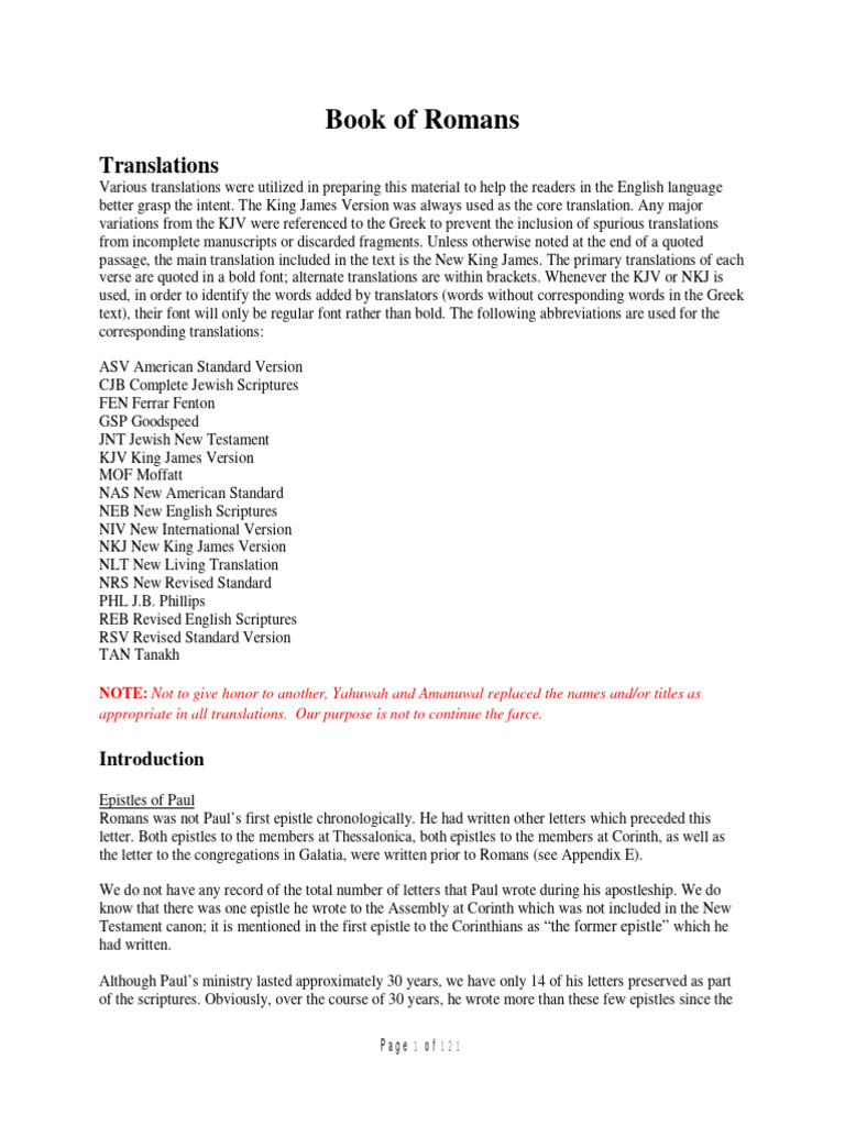 Book of Romans | PDF