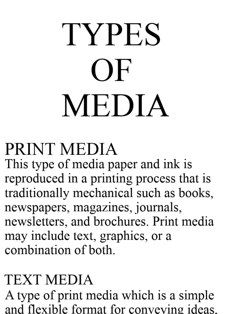 Types of Media: Print, Broadcast, and More | PDF | Art