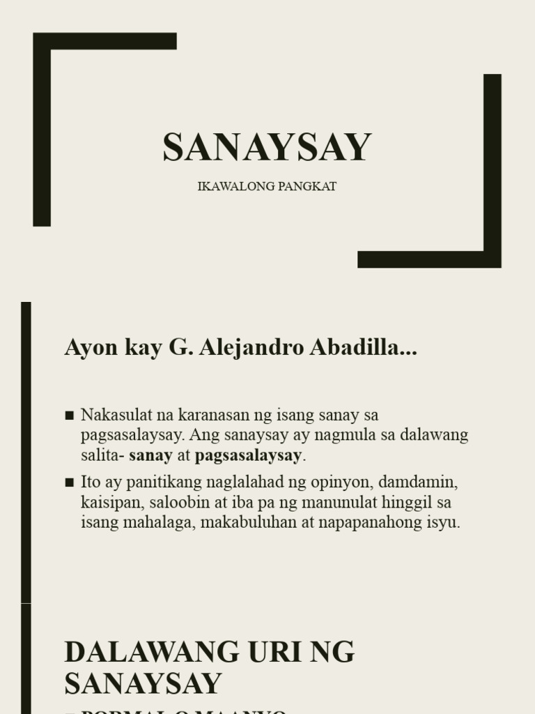 Group 8 Sanaysay at Talumpati | PDF