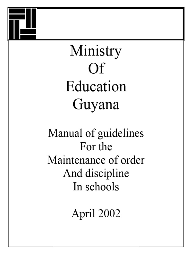 Manual of Guidelines For The Maintenance of Order and Discipline in ...