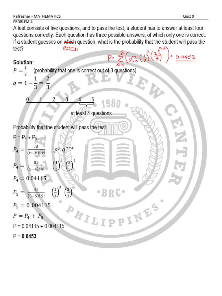 Math - Ref - Sol - 9 - 22 Sept 2023 | PDF | Mathematics