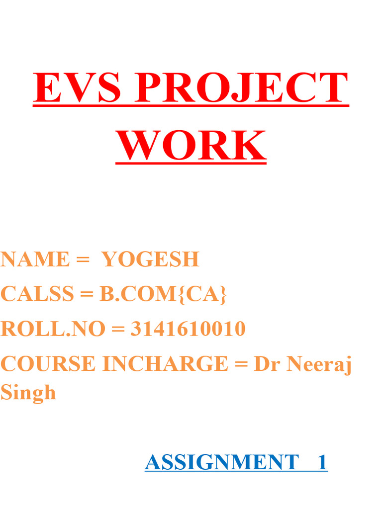 Evs Project Work | PDF | Ecosystem | Food Web