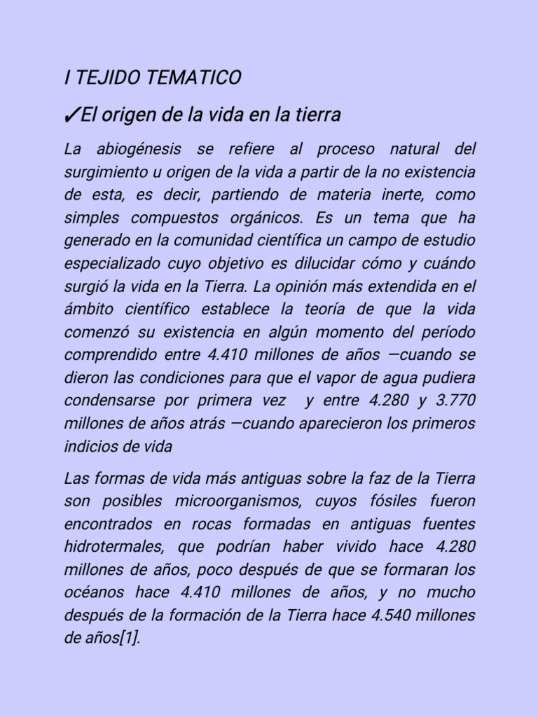 - 1 tejido tematico de 4 año A y B | PDF