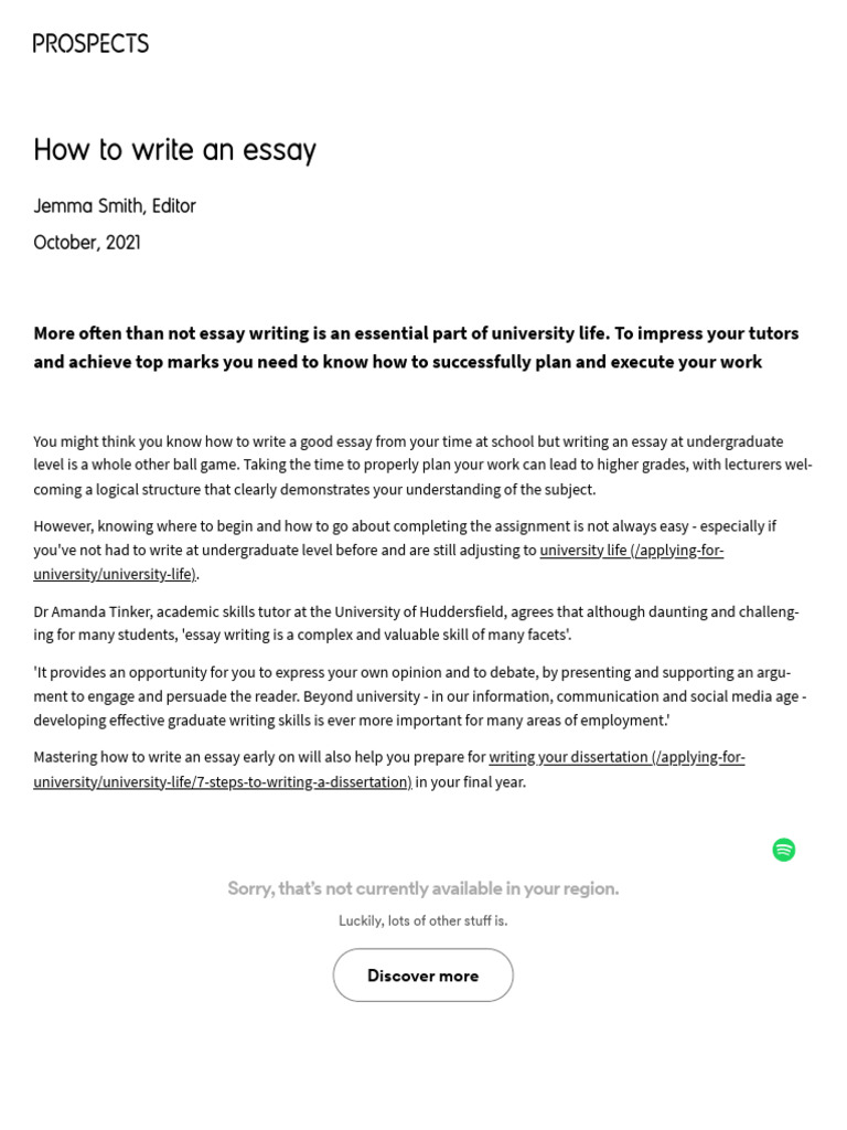 How To Write An Essay | PDF | Essays | Proofreading