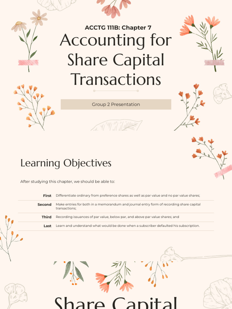 ACCTG 111B - Chapter 7 Report | PDF | Dividend | Capital Surplus