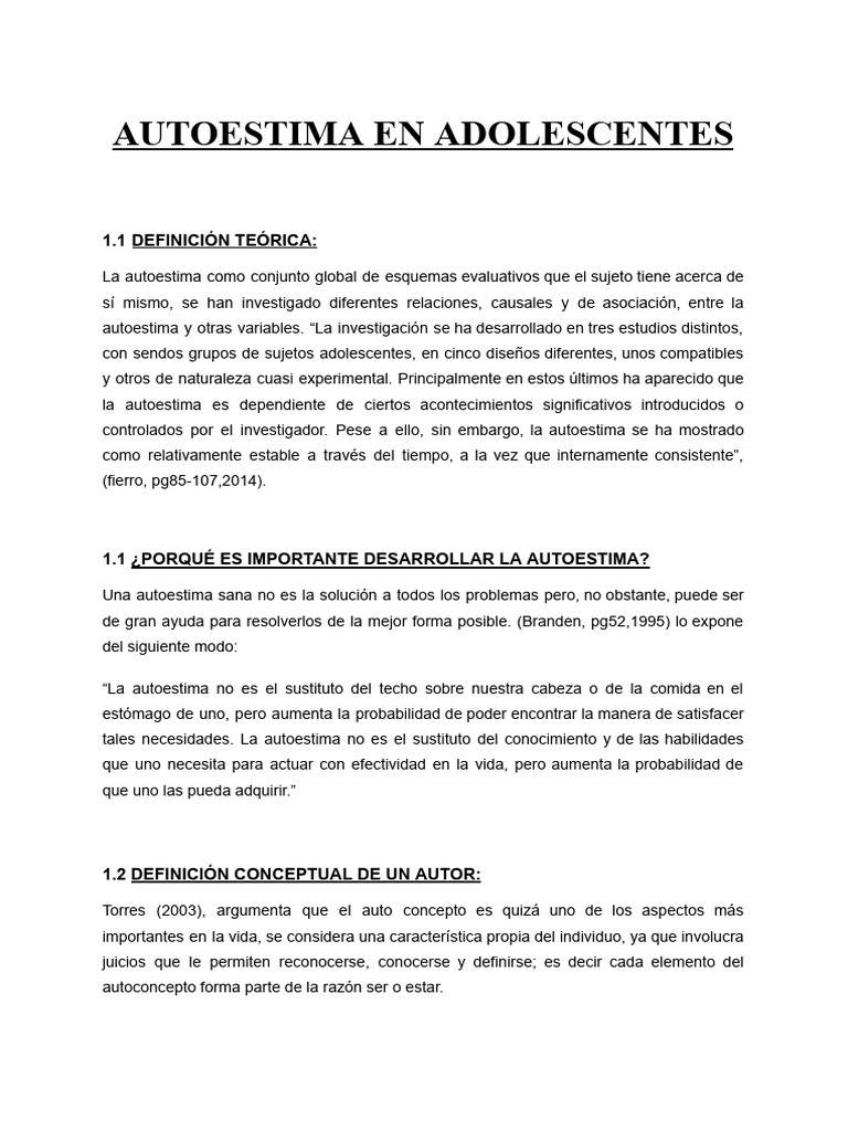 Marco Teórico | PDF | Autoestima | Sicología
