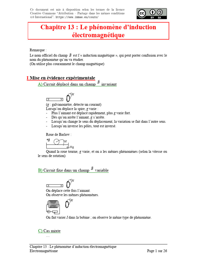 Induction Électromagnétique | PDF | Mathematical Physics | Mathematical ...
