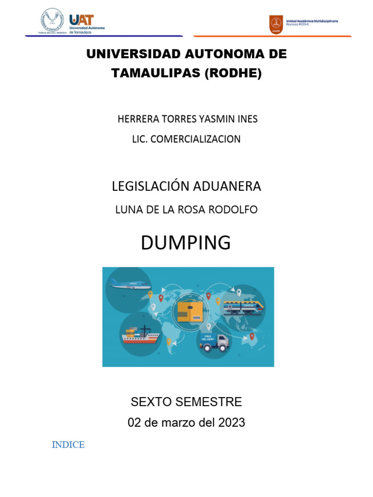 Dumping | PDF | Dumping (política de precios) | Mercado (economía)
