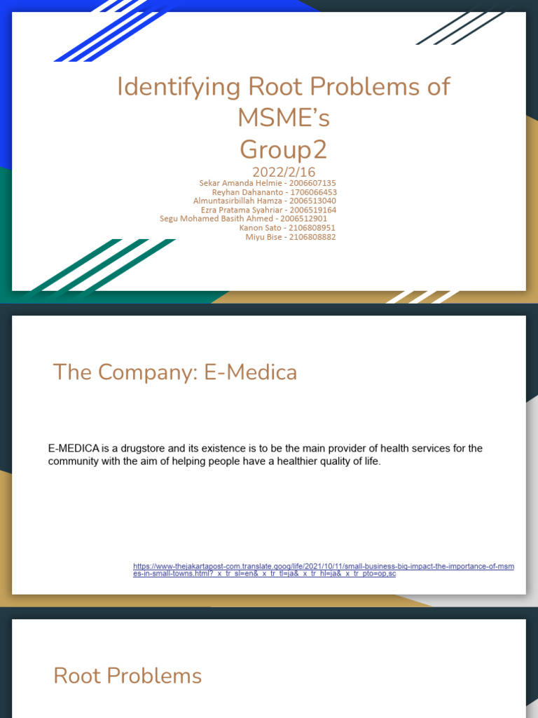 Identifying Root Problems of MSME | PDF