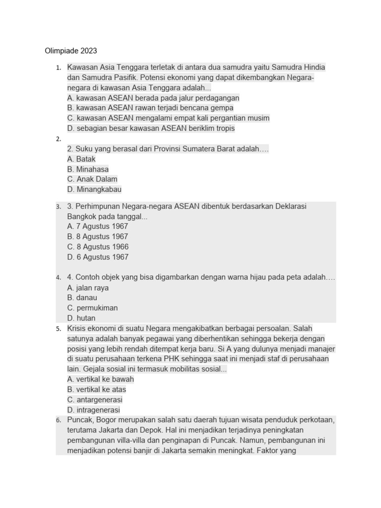 Olimpiade 2023 | PDF