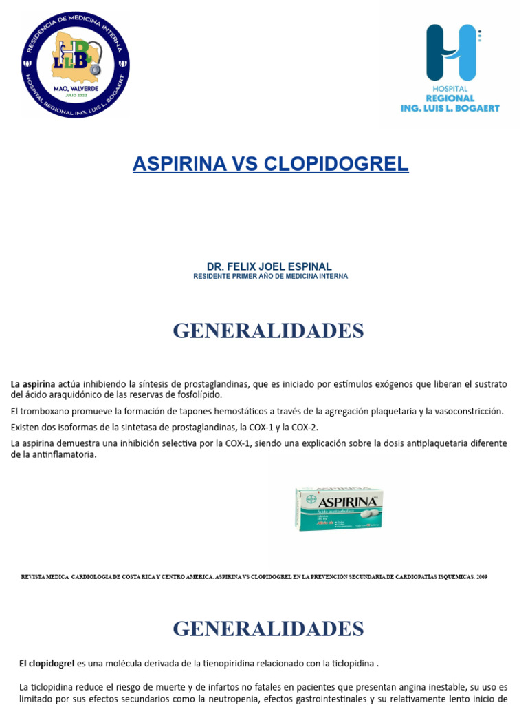 Clopidogrel y Aspirina | PDF