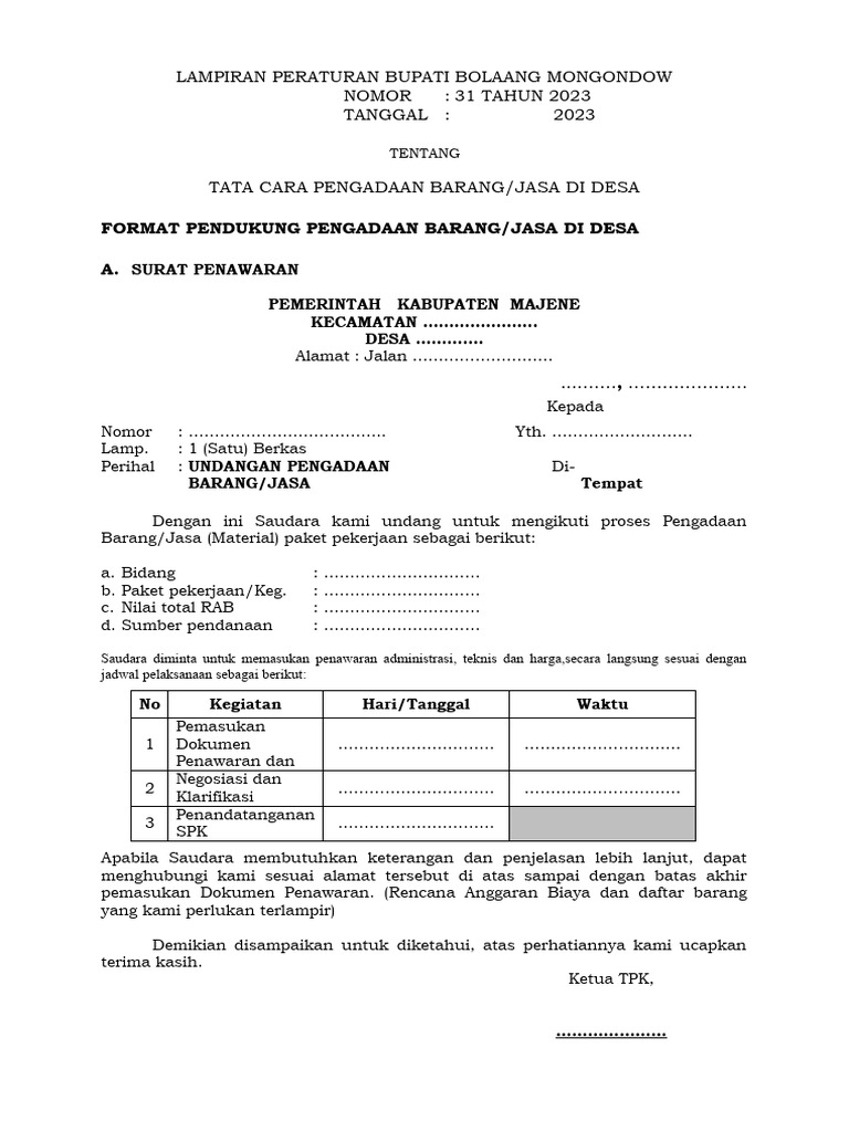 Lampiran BPJ DESA | PDF