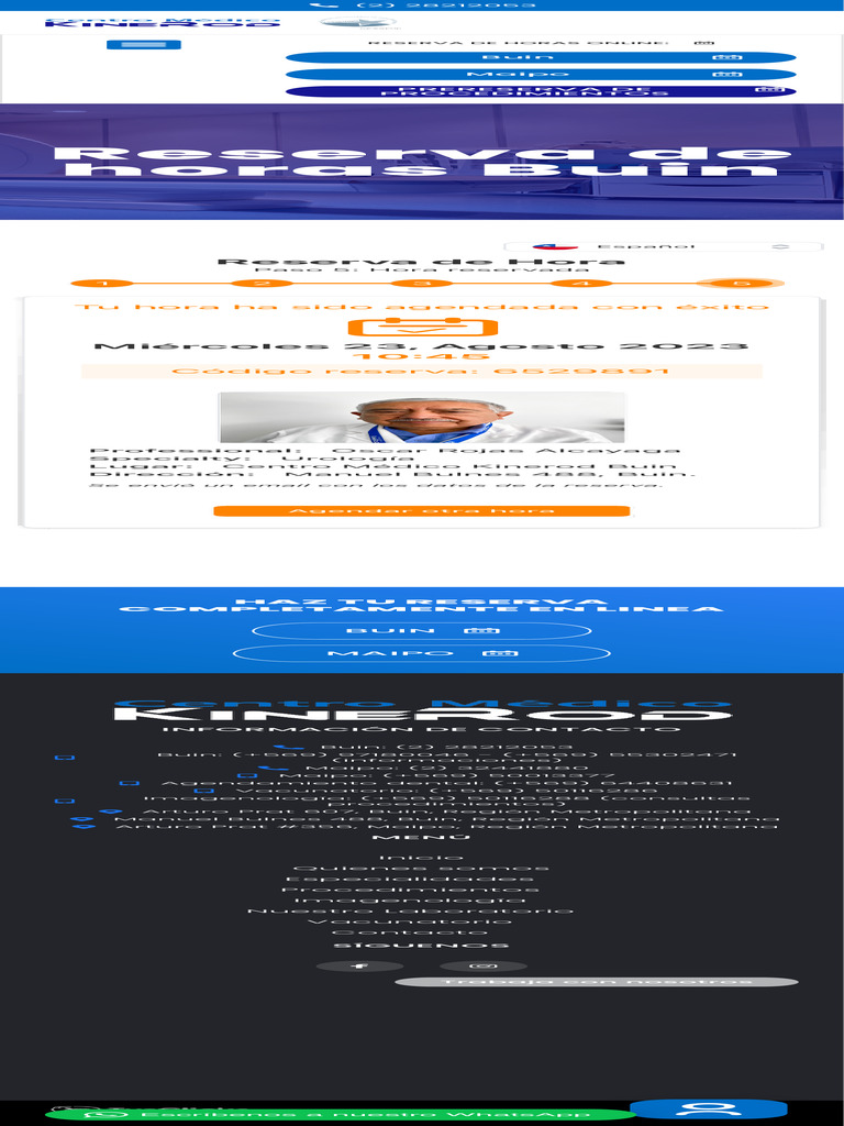 Reserva de Horas Buin - KineRod | PDF