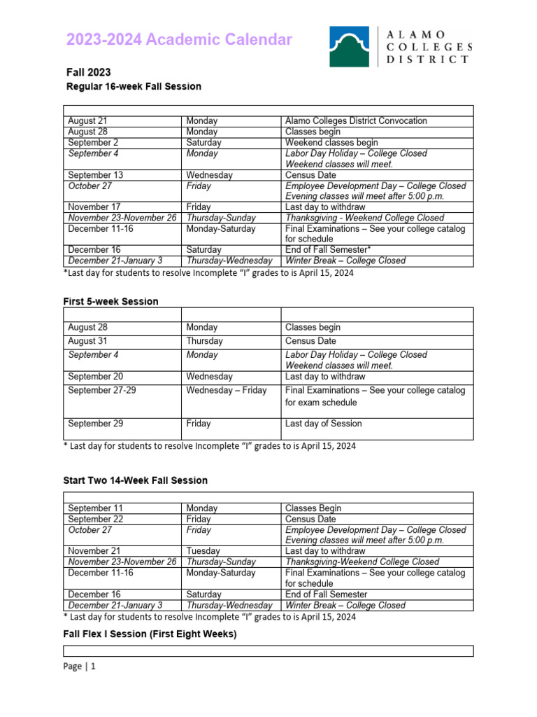 Academic Calendar 2023 2024 | PDF | Workweek And Weekend | Academic Term