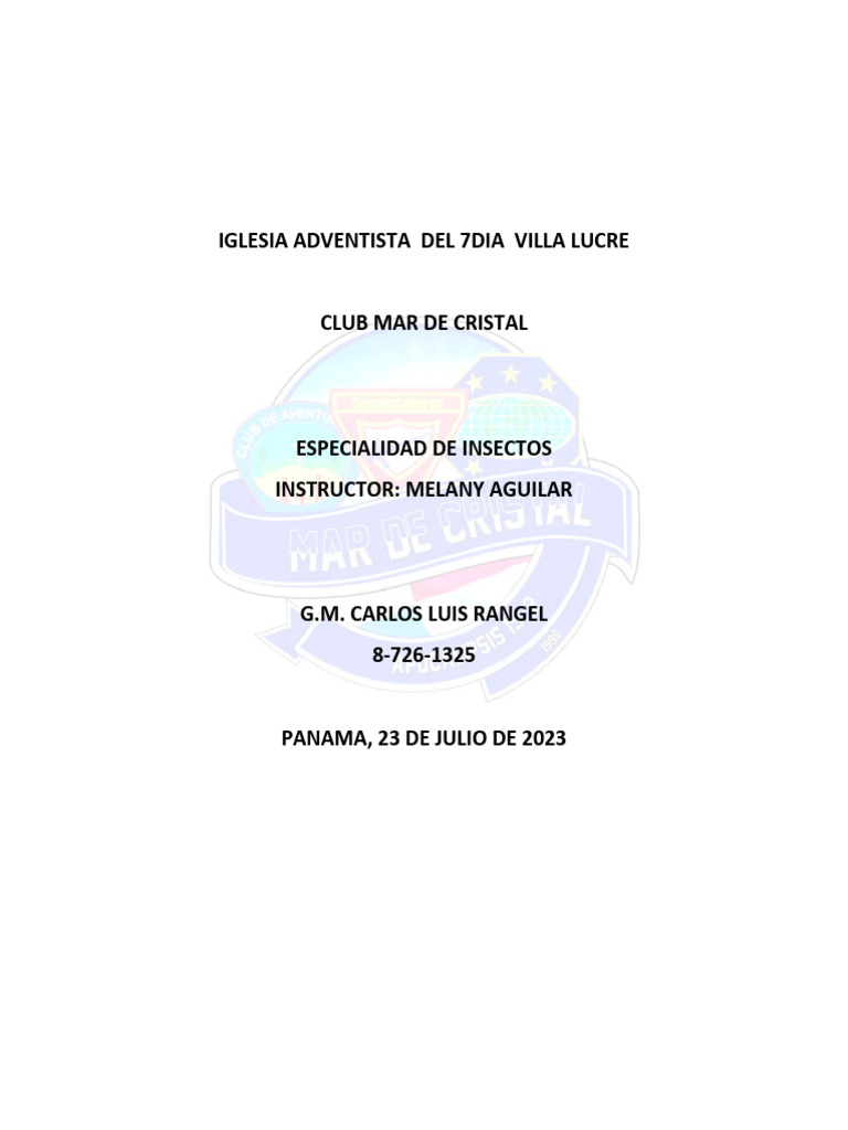 Especialidad de Insectos CR | PDF