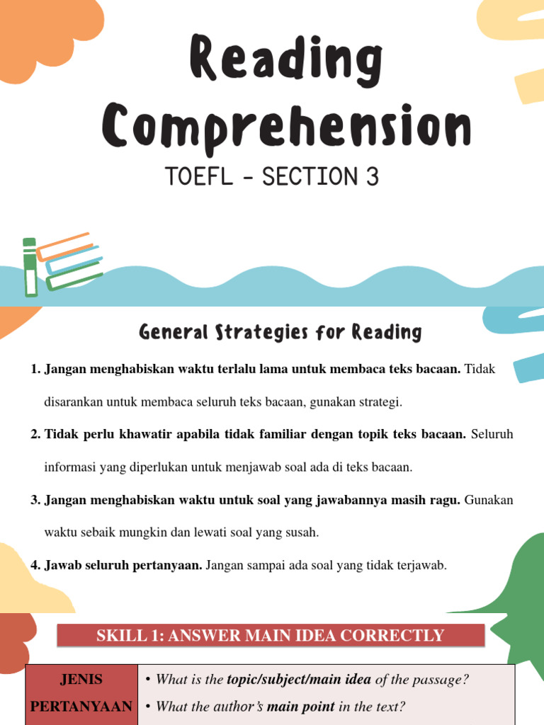 Reading Comprehension TOEFL | PDF