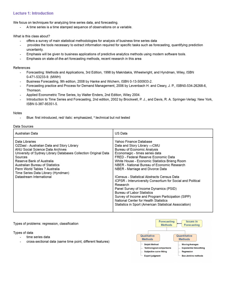 Week 1-5 | PDF | Forecasting | Time Series