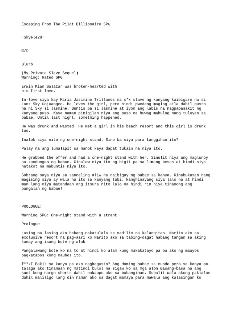 Escaping From The Pilot Billionaire | PDF