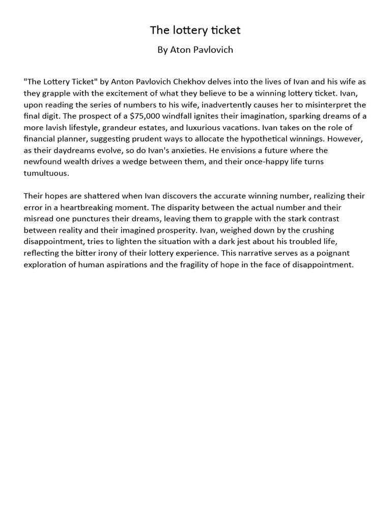 The Lottery Ticket | PDF