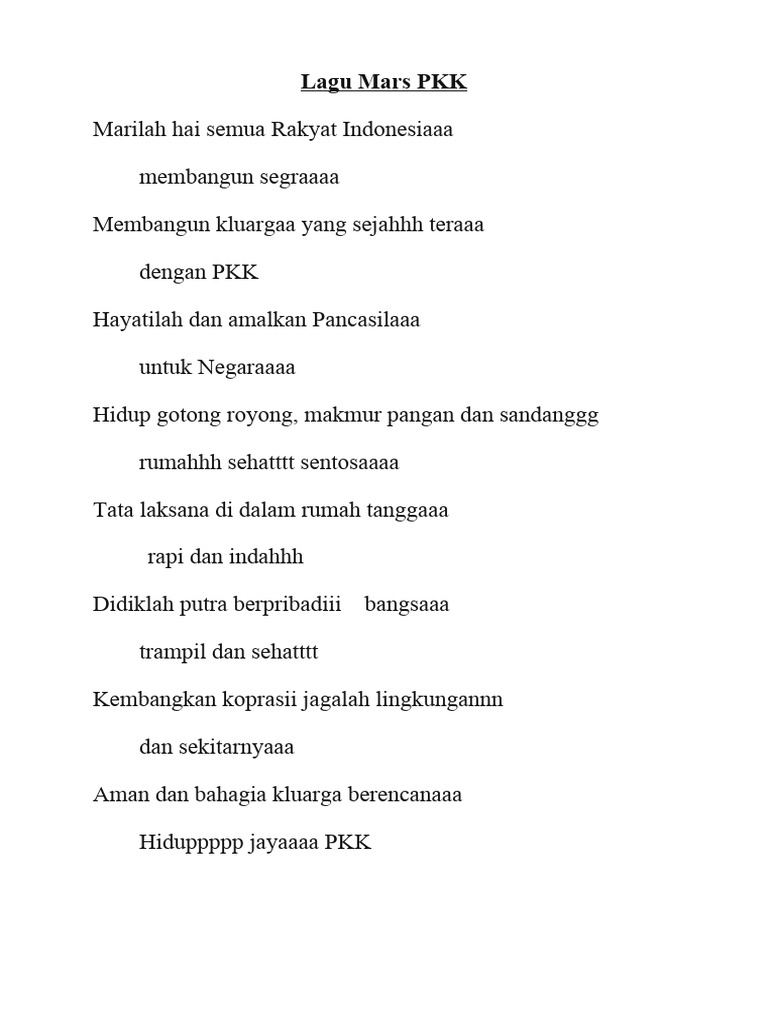 Lagu Mars PKK | PDF