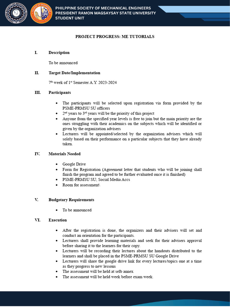 Project Progress - Me Tutorials | PDF