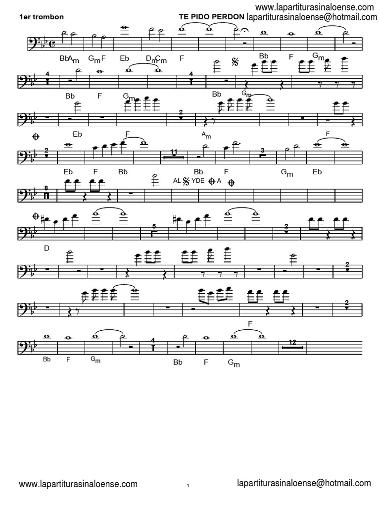 1er Trombon Te Pido Perdon | PDF