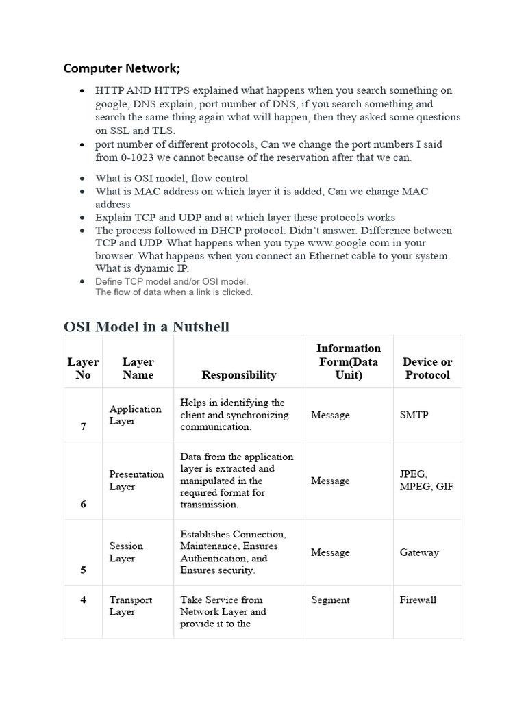 Computer Network Pdf Computer Network Osi Model