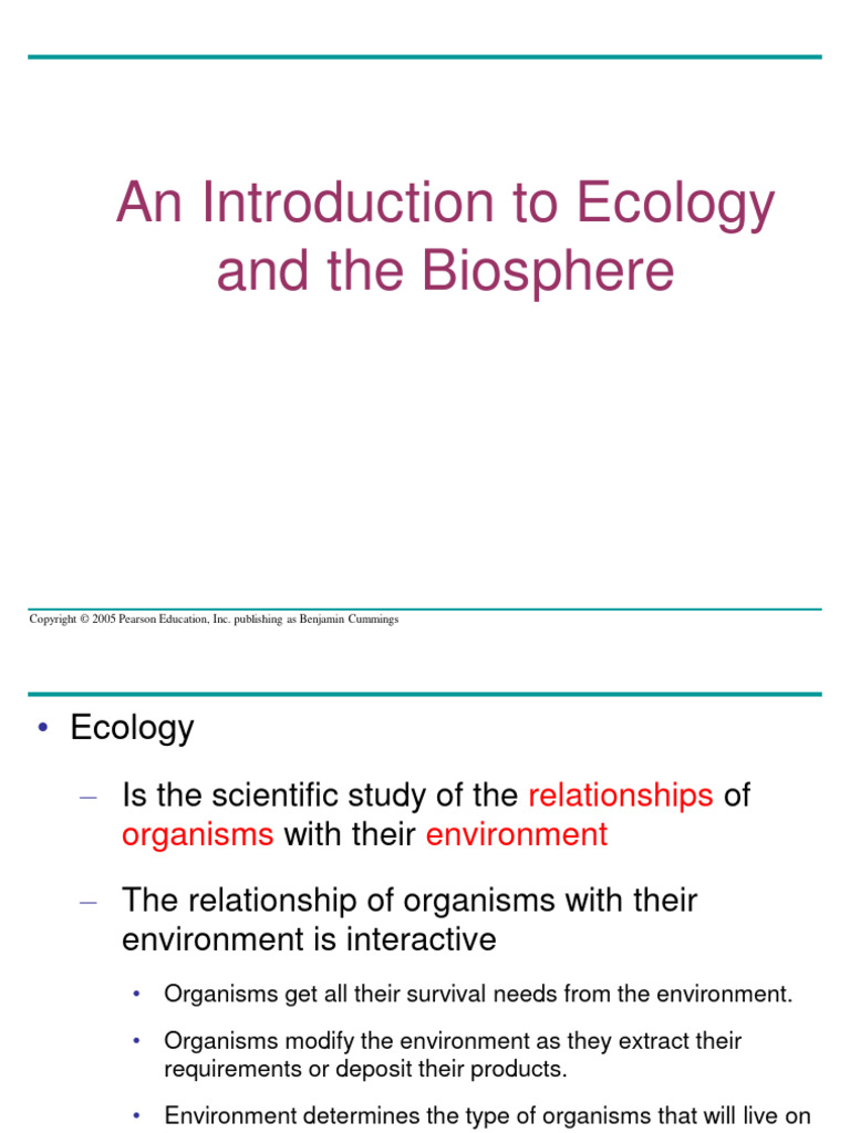 Module 1 Introduction To Ecology and The Biosphere | PDF | Natural ...