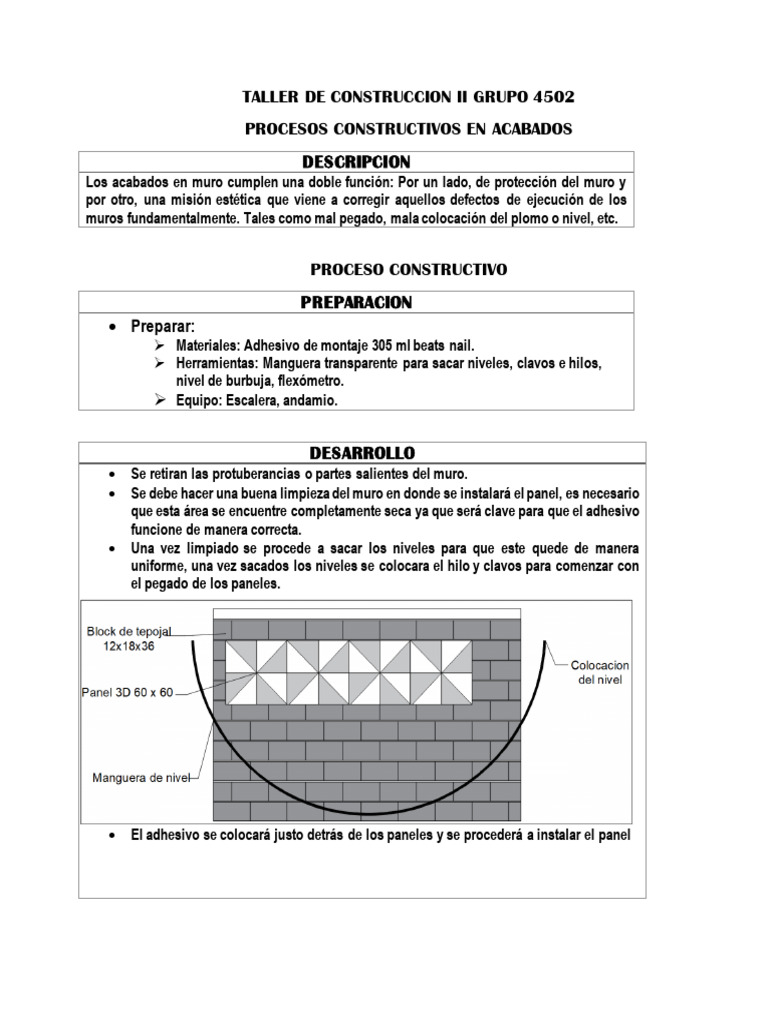 Procesos Constructivos de Acabados | PDF