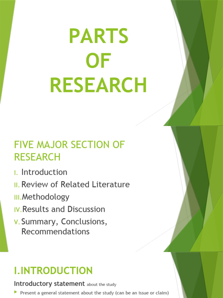 Parts of Research | PDF | Methodology | Science