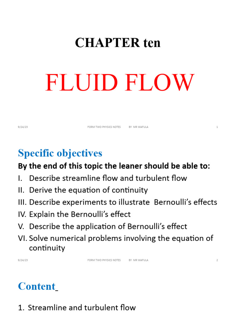 20 Fluid Flow | PDF | Fluid Dynamics | Pressure
