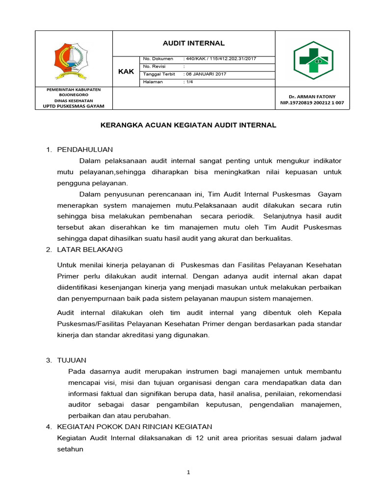 Kak Audit Internal | PDF