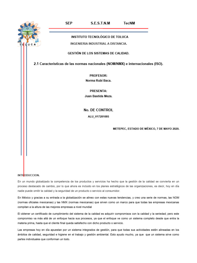 Actividad 2.1 Cuadro Comparativo | PDF | Calidad (comercial) | Economias