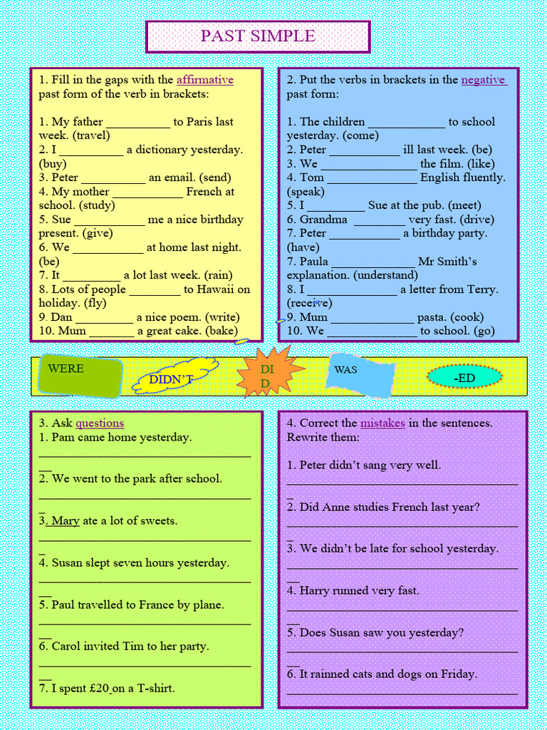 Past Simple Forms and Exercises | PDF | Languages | Foreign Language ...
