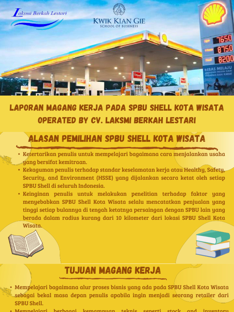 Laporan Magang Kerja Pada SPBU Shell Kota Wisata Operated by CV. Laksmi ...