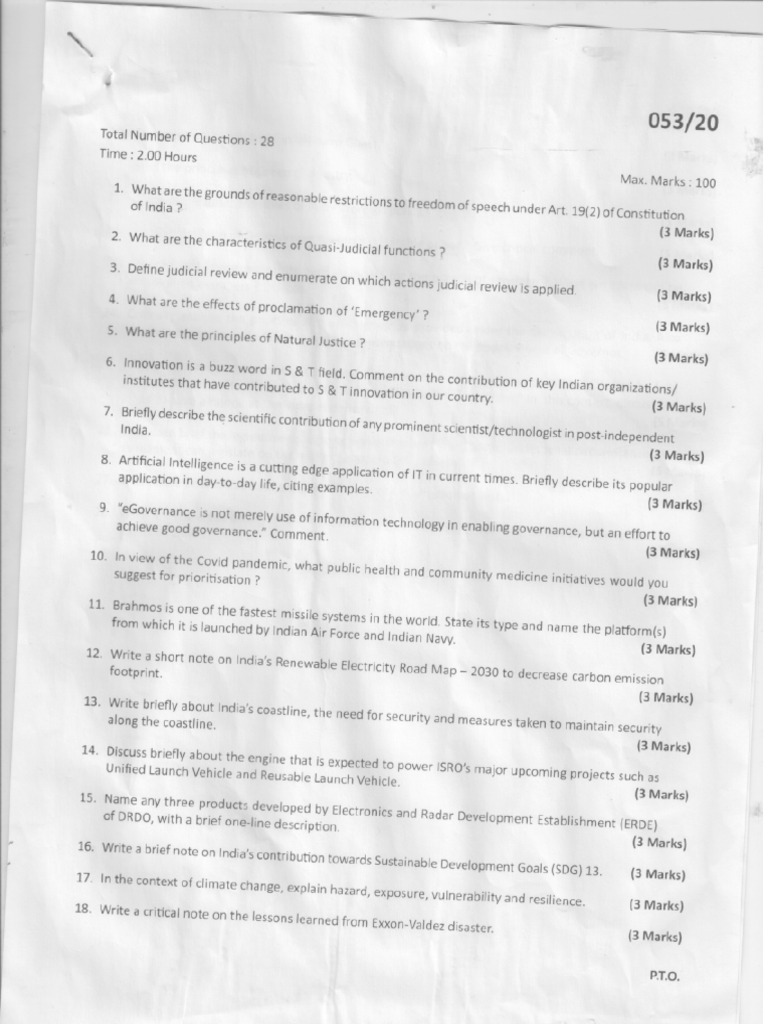 KAS Main - Part II - Question Paper | PDF KAS Main - Part II - Question Paper | PDF