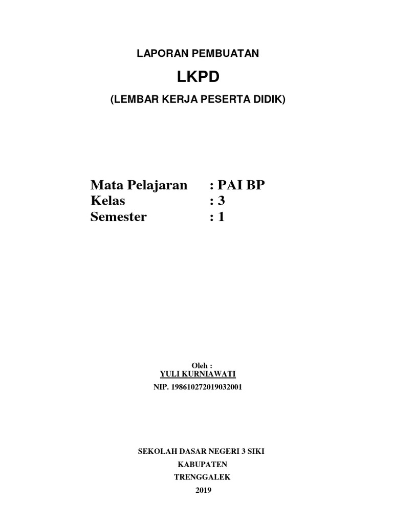 LKPD KLS 3 Semester 1 | PDF
