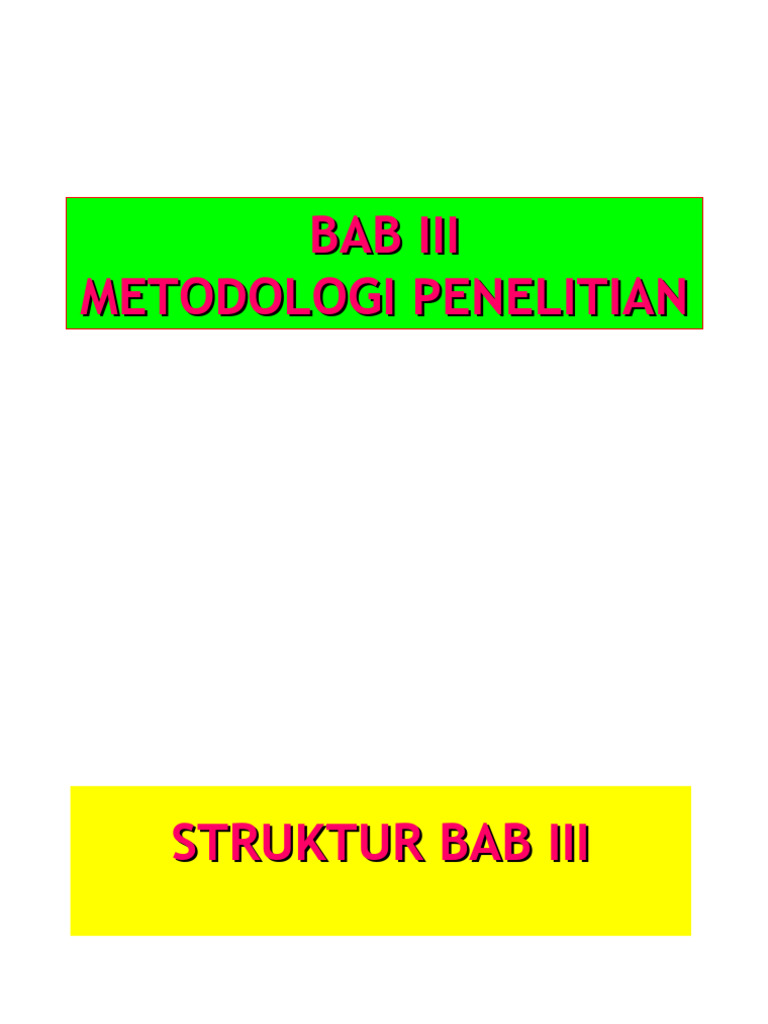 1 - Struktur Bab 3 Kuantitatif | PDF